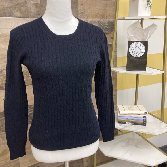 J. Crew | Sweaters | J Crew Navy Cable Knit Crew Neck | Poshmark